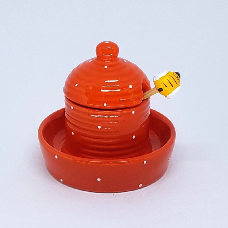 Pote Mel Com Prato Liso Pegador Normal - Ki-Cerâmica (Pedreira/SP)